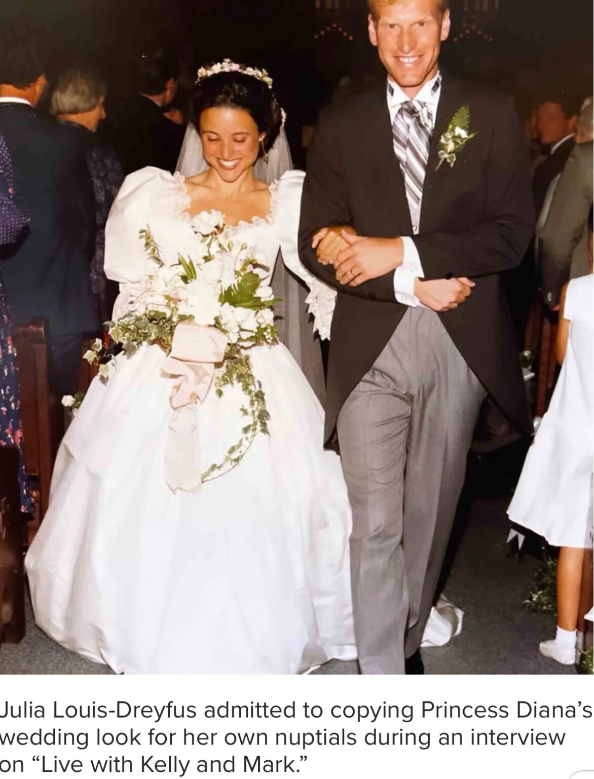 Julia Louis-Dreyfus' Wedding Dress in 1987 Inspired by Princess Diana ...